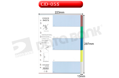 Data Bank A4 Plastic Color Divider (5-Tabs) CID-05S 膠質分類紙-天下文儀有限公司 ...