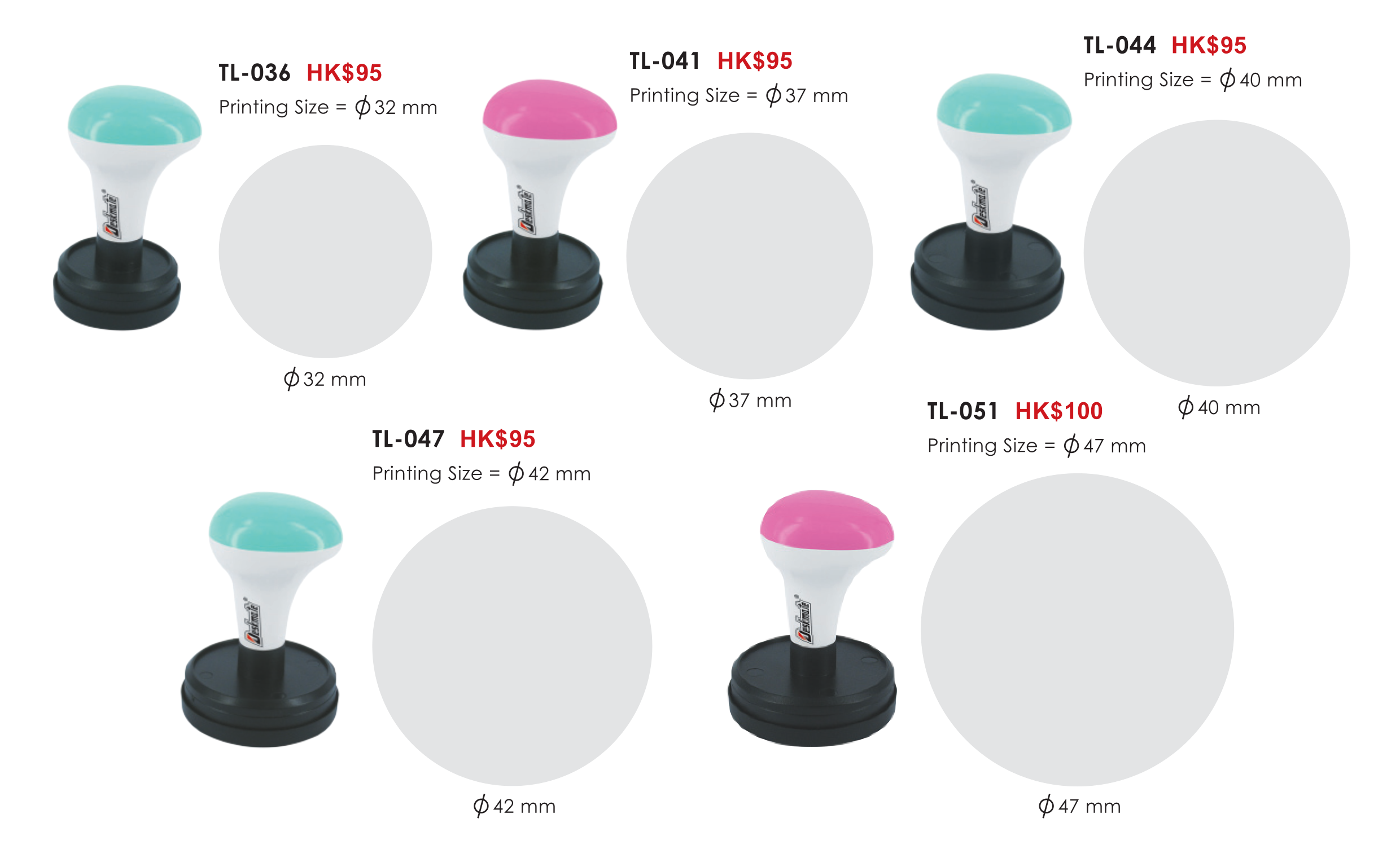 Tailor-Made Stamper (TL Flash Stamp Series) 訂造原子印 TL系列 [大圓形]-天下文儀有限公司 ...